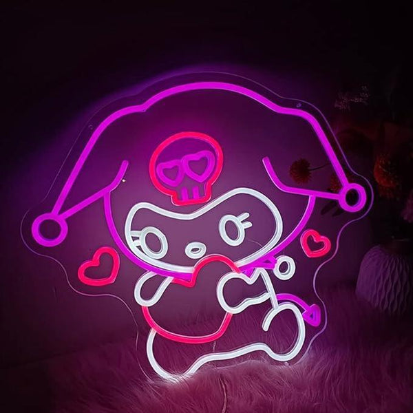 Kuromi Neon Sign with Heart – FYLZGO Signs