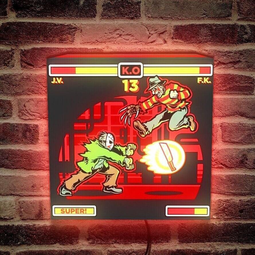 Freddy vs. Jason LED Light Box Street Fighter Showdown for Halloween a ...