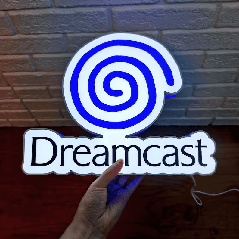 SEGA Dreamcast Logo for Game Room Decor 3D Printed LED Light Box ...