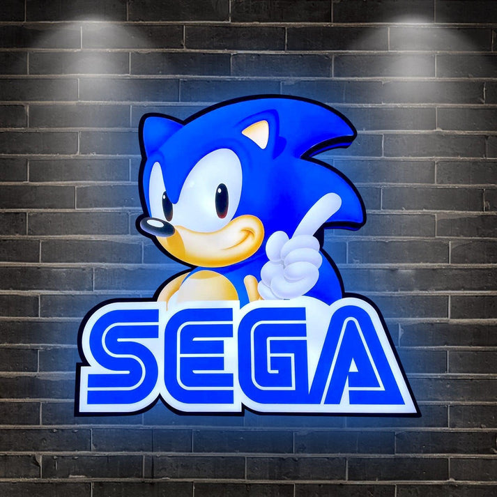 Sonic the Hedgehog SEGA Logo 3D LED Light Box, SEGA Sign Lightbox, Per ...