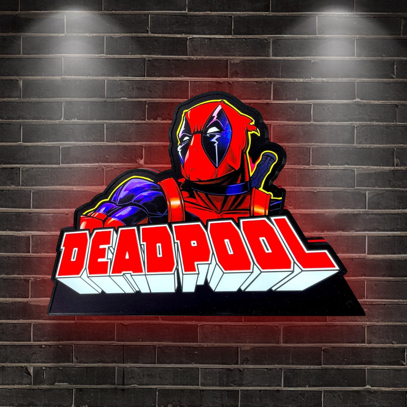 Super Hero Themed Deadpool Pinball Topper, 20 Inch LED Lightbox Pinbal ...