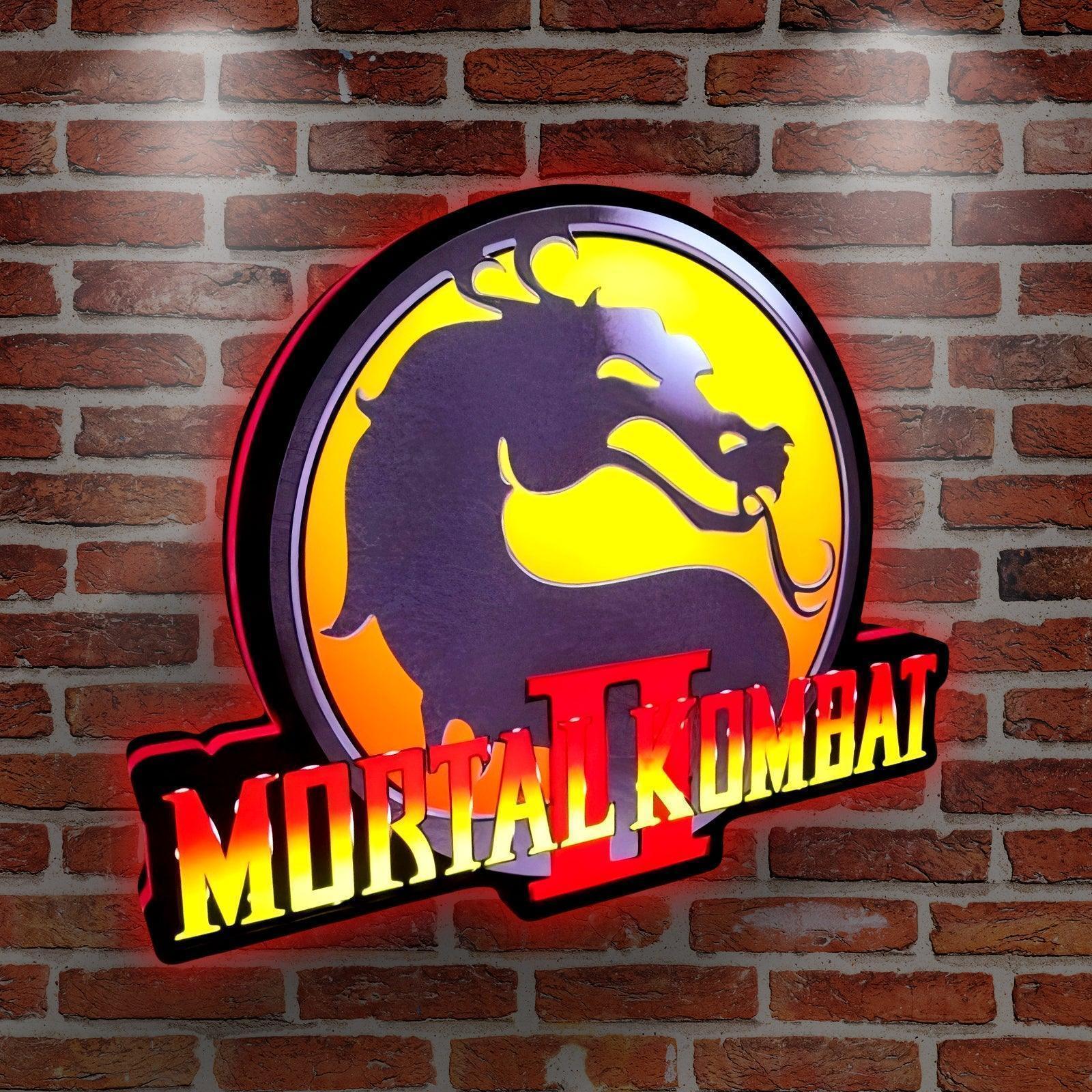 Mortal Kombat Logo 3D Print Desktop Lightbox, Mortal Kombat wall decor ...