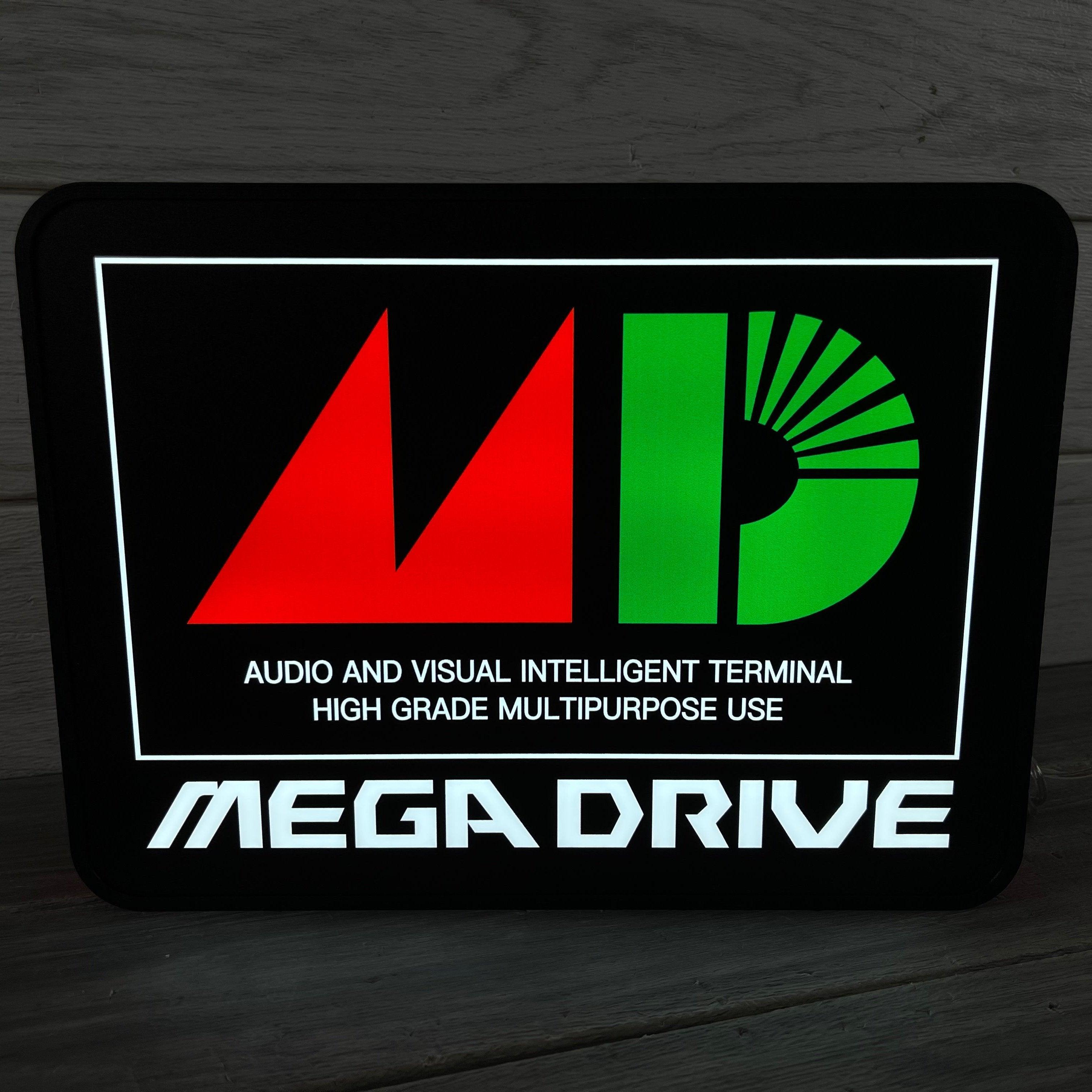 Sega Genesis Mega Drive MD Logo 3D LED Light Box Retro Mega Drive Logo ...