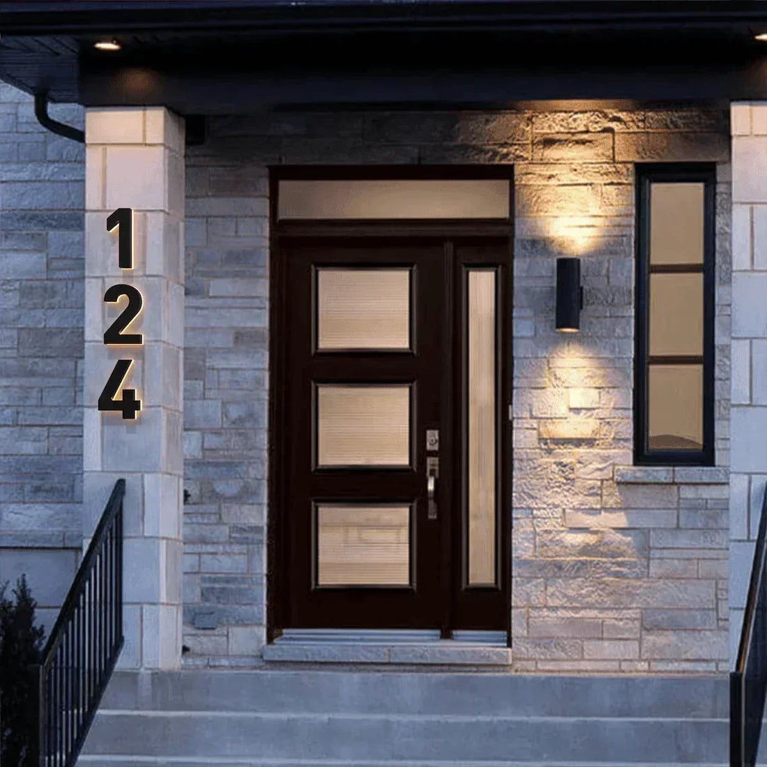 Led outdoor waterproof home name figures exterior acrylic metal illumi ...