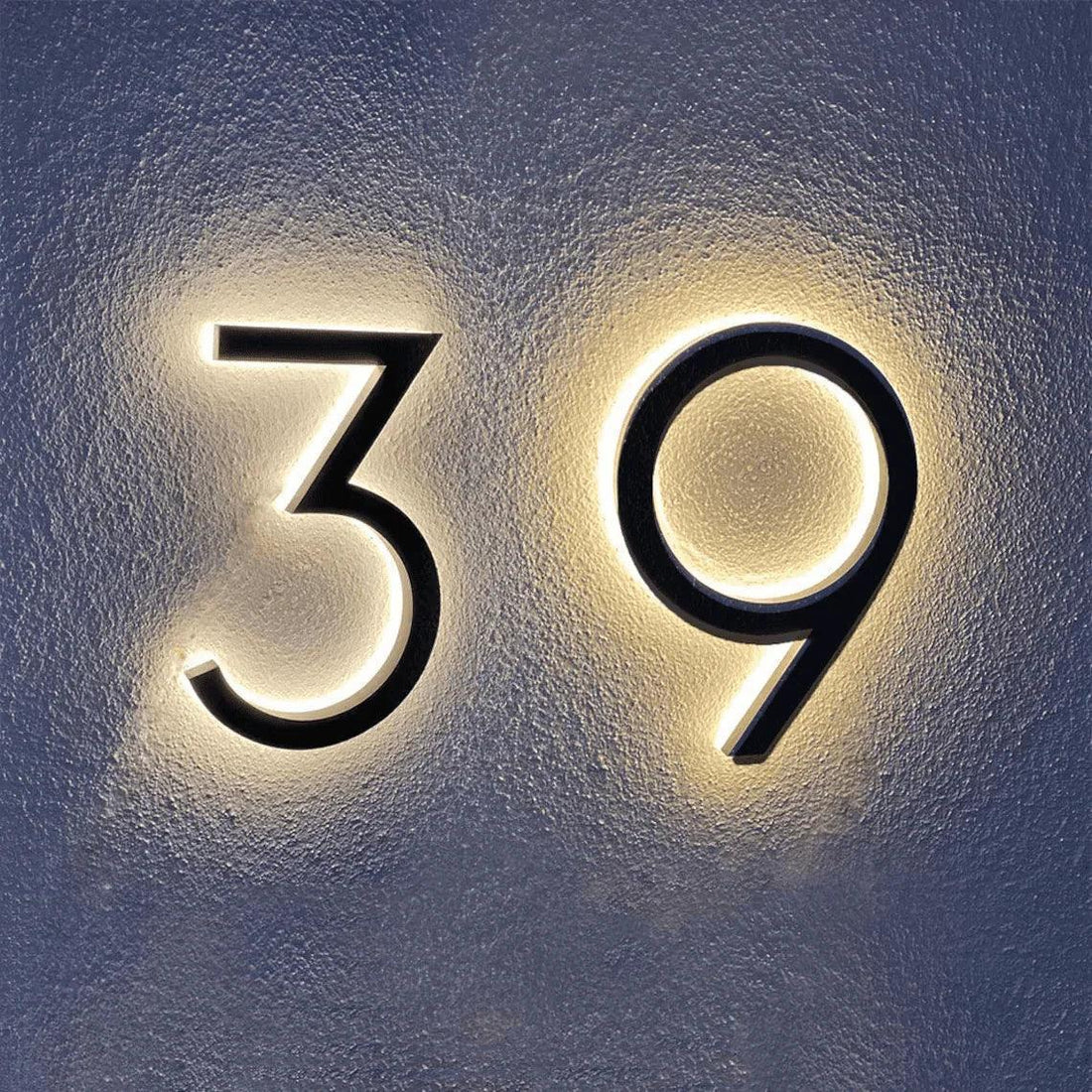 Led outdoor waterproof home name figures exterior acrylic metal illumi ...