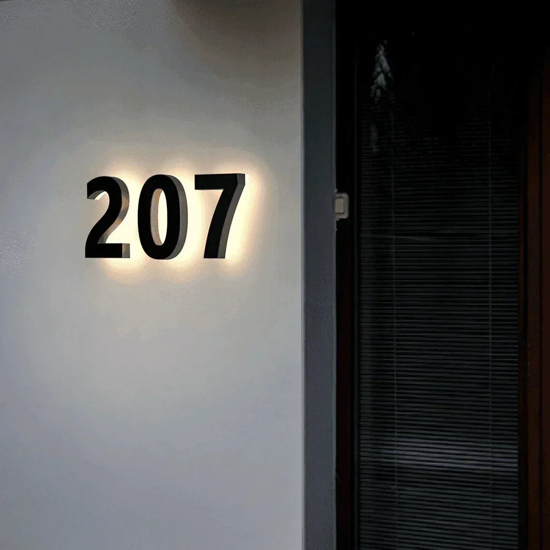 Led outdoor waterproof home name figures exterior acrylic metal illumi ...