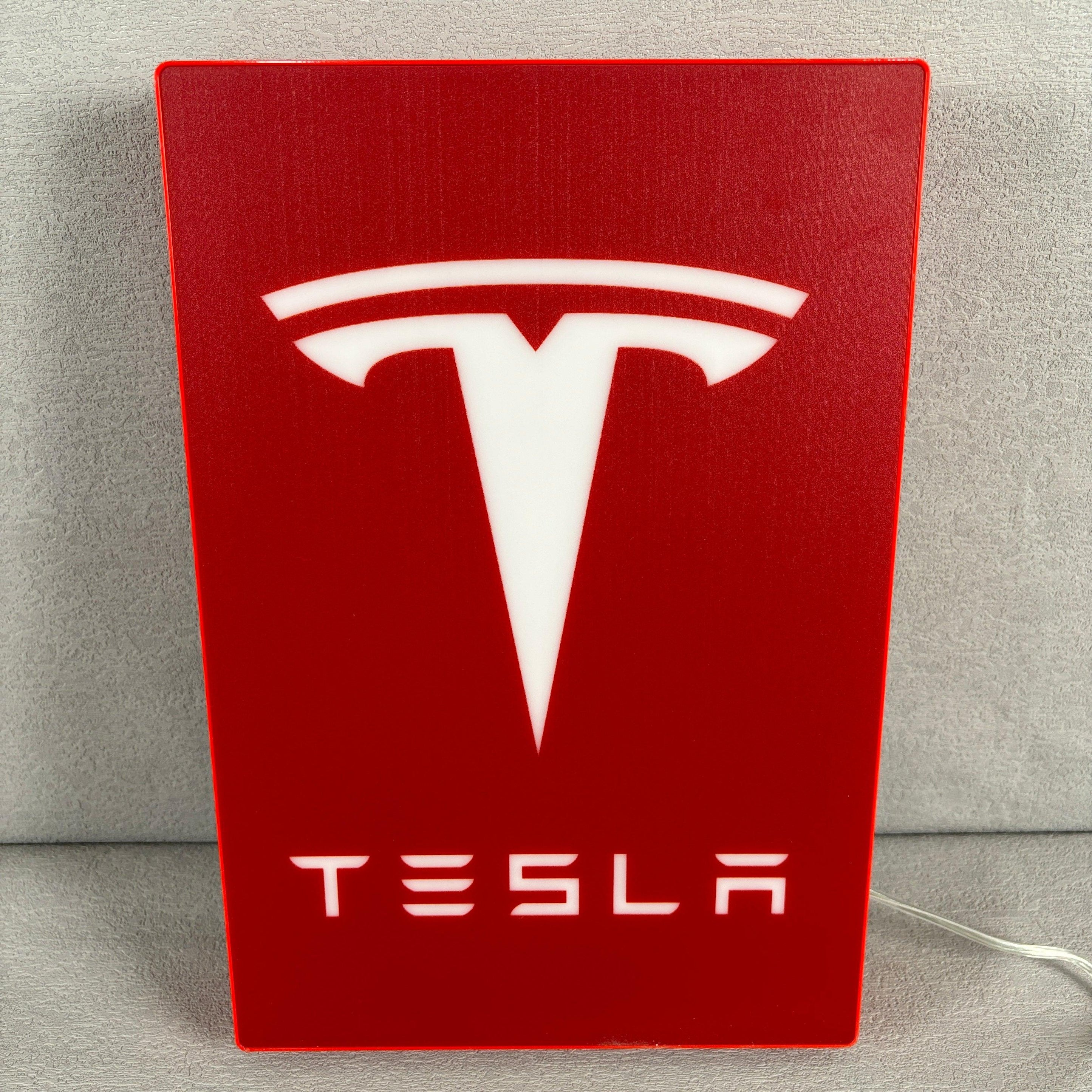 Tesla LED Lightbox, Garage Sign and Garage Decor for Tesla Model 3, Cy ...