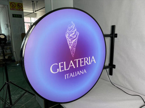 Customized Led Outside Light Boxes Outdoor Advertising Acrylic Round ...