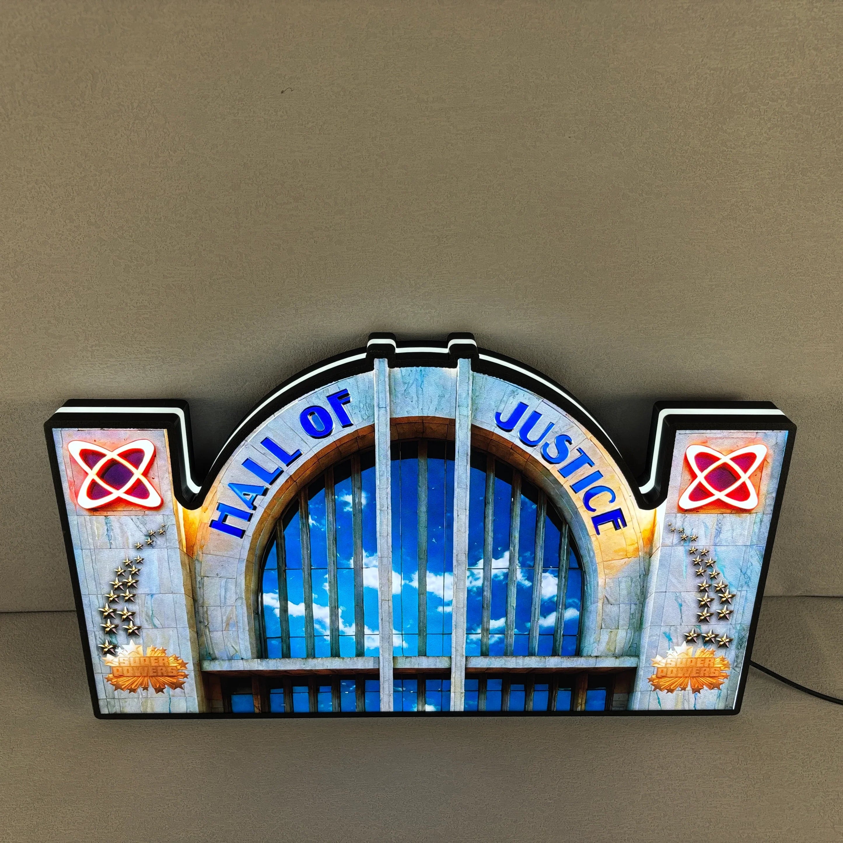 Hall of Justice in “Justice League” 3D Printed LED Lightbox – FYLZGO