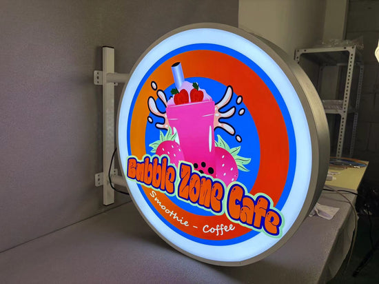 Customized Led Outside Light Boxes Outdoor Advertising Acrylic Round ...