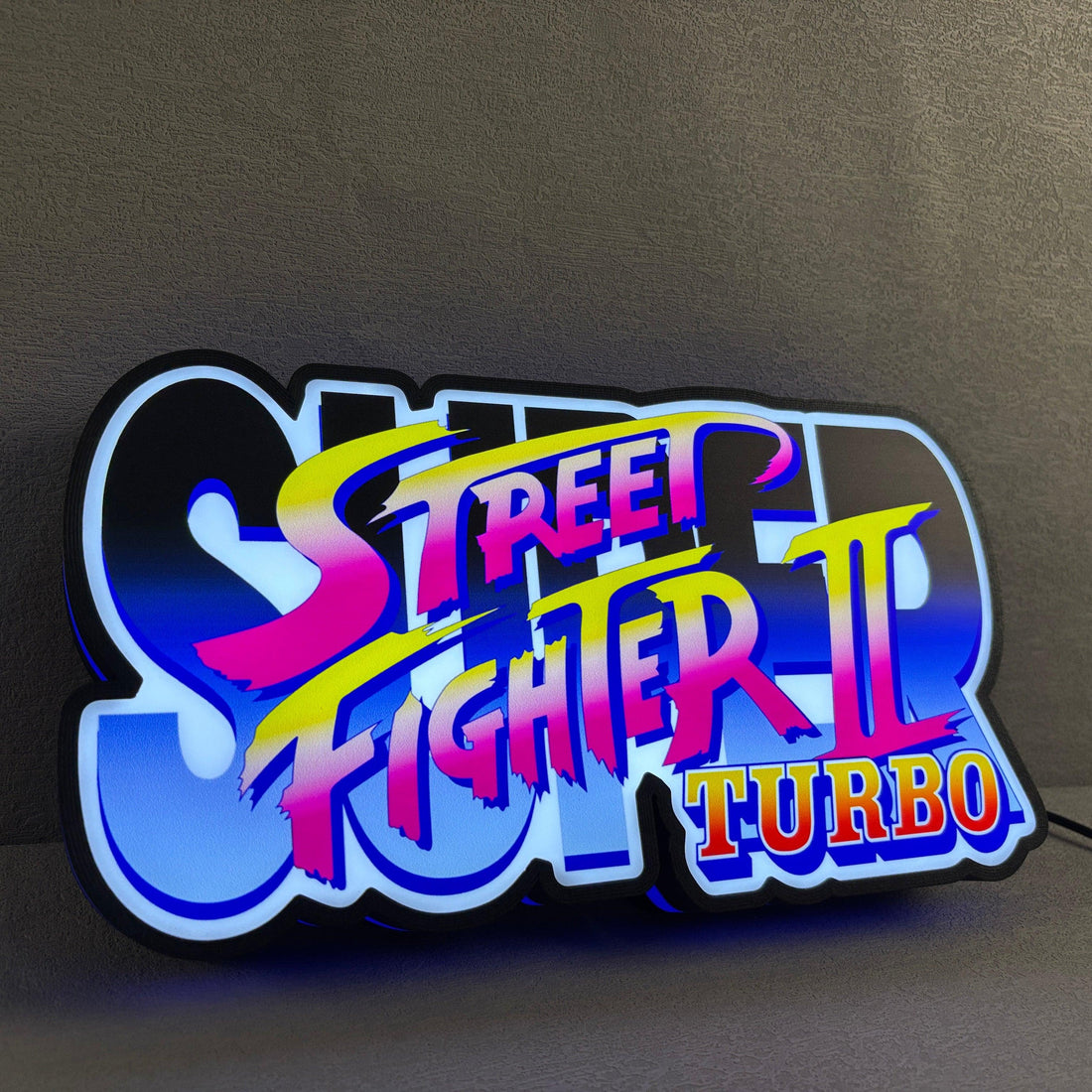 Street Fighter II Turbo 3D Printed LED Lightbox for Gaming Room Decor ...