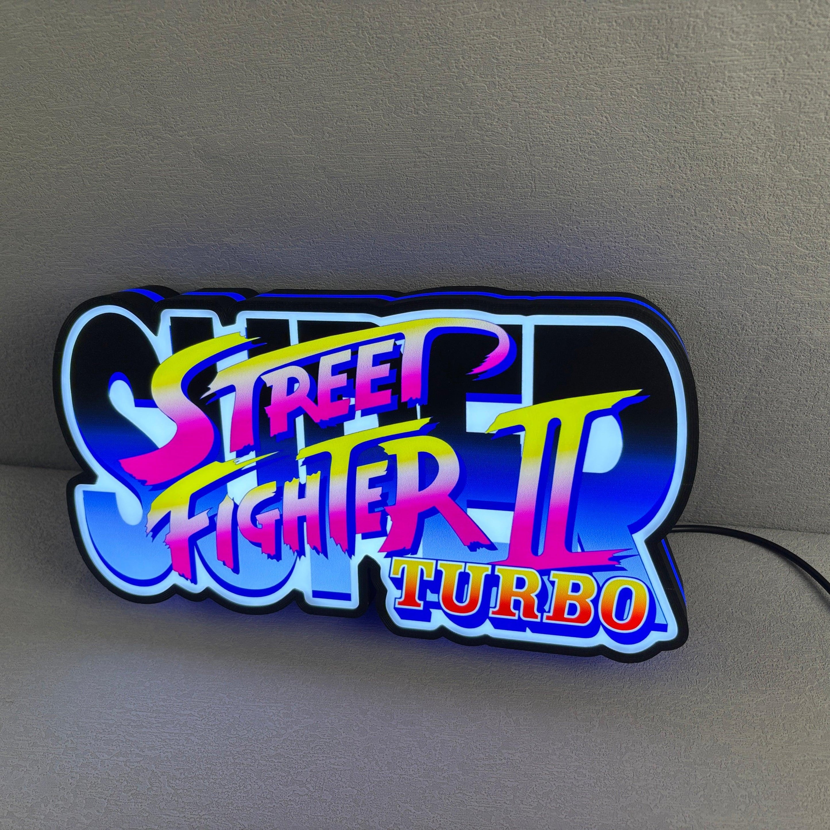 Street Fighter II Turbo 3D Printed LED Lightbox for Gaming Room Decor ...