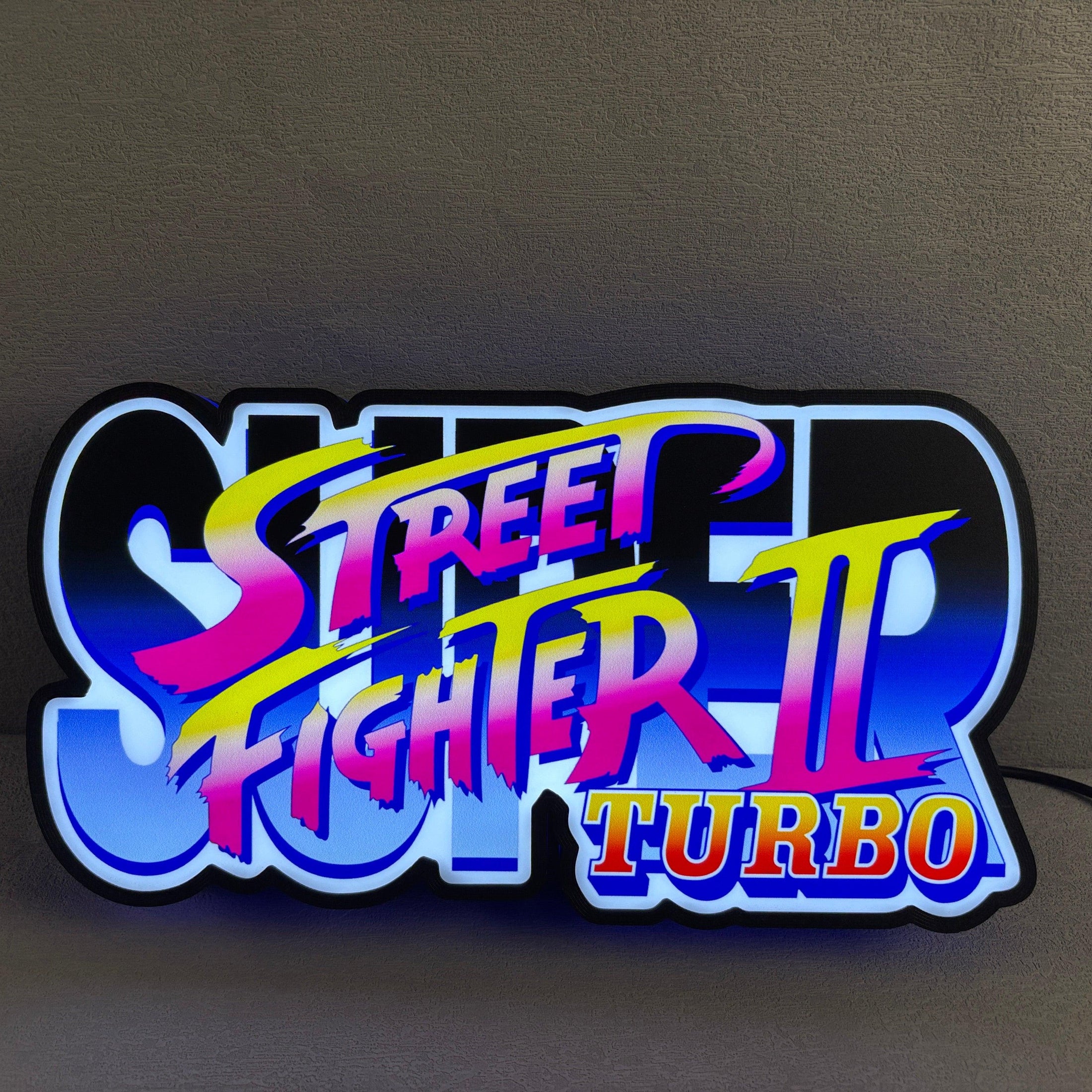 Street Fighter II Turbo 3D Printed LED Lightbox for Gaming Room Decor ...