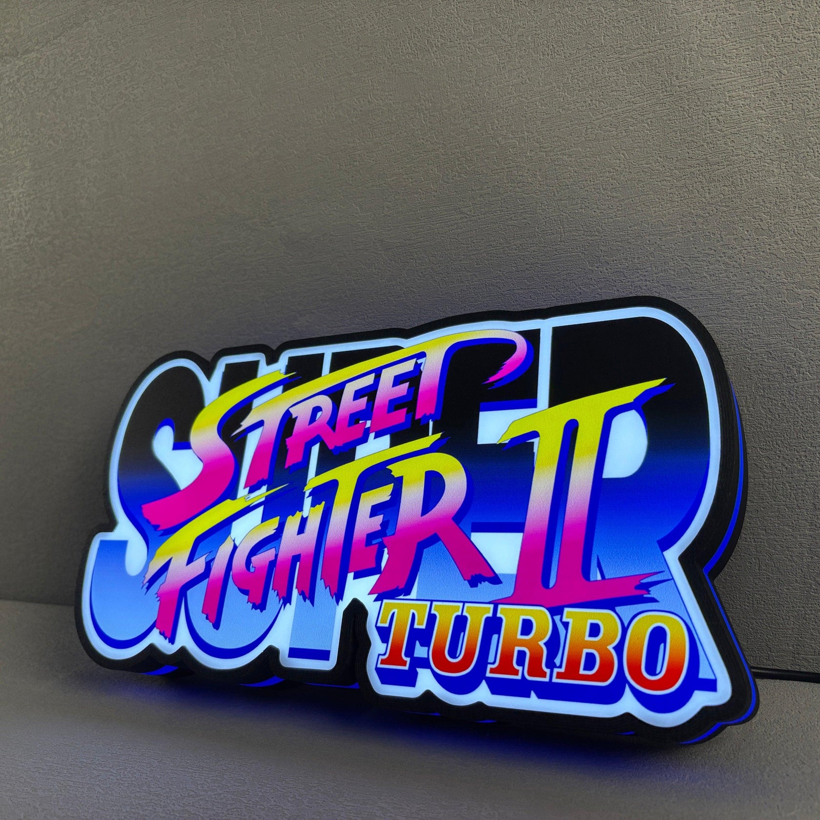 Street Fighter II Turbo 3D Printed LED Lightbox for Gaming Room Decor ...