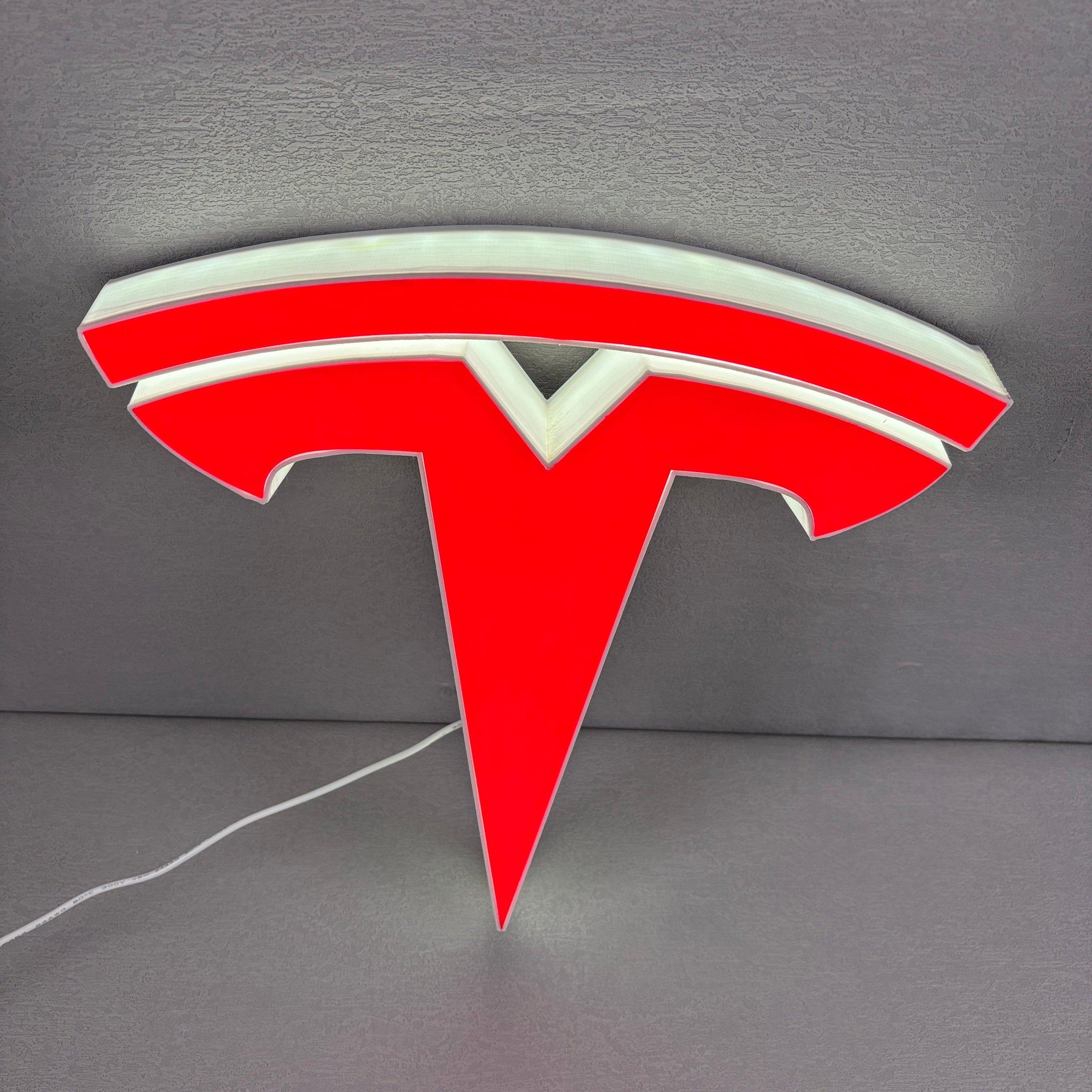 Tesla LED Lightbox, Garage Sign and Garage Decor for Tesla Model 3, Cy ...