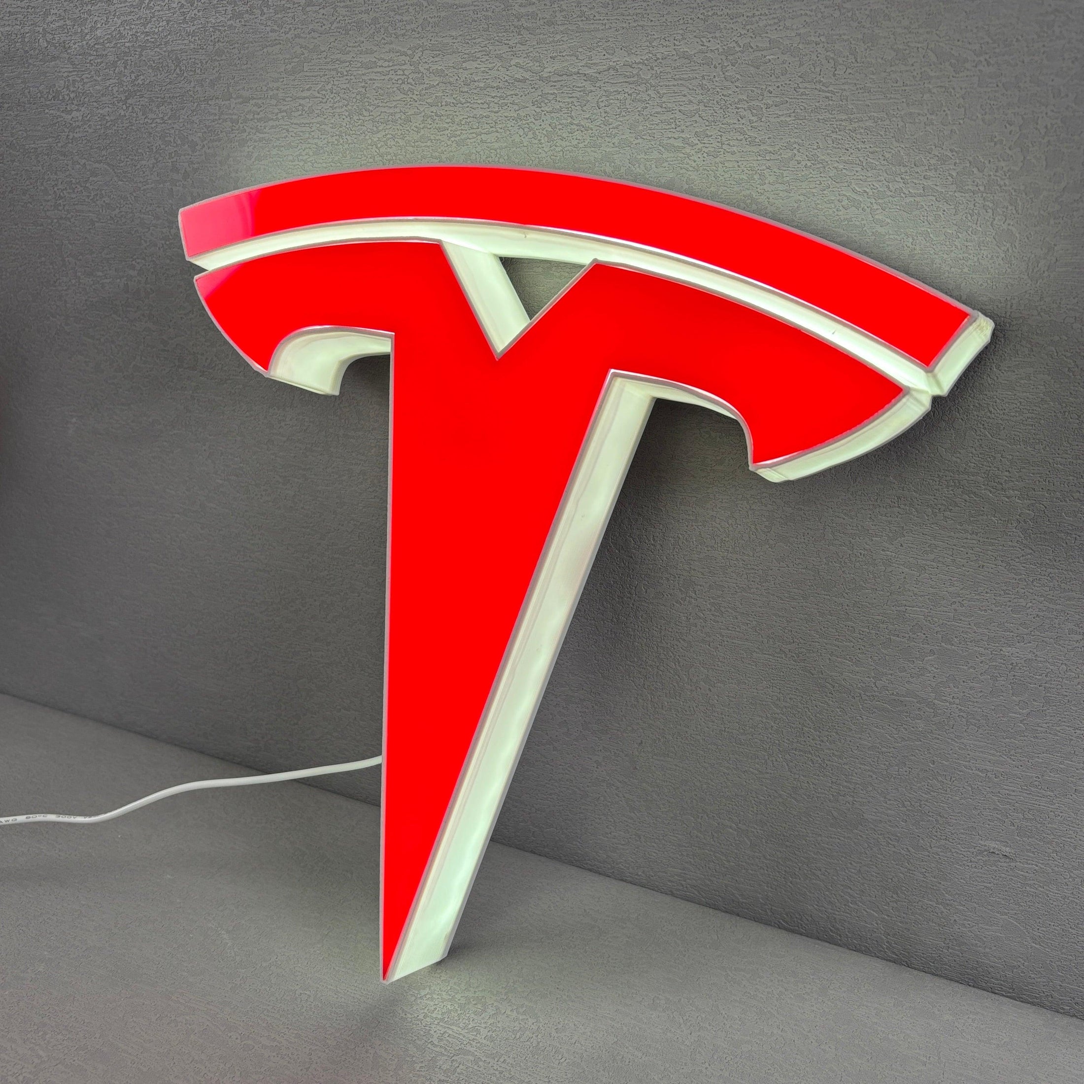 Tesla LED Lightbox, Garage Sign and Garage Decor for Tesla Model 3, Cy ...
