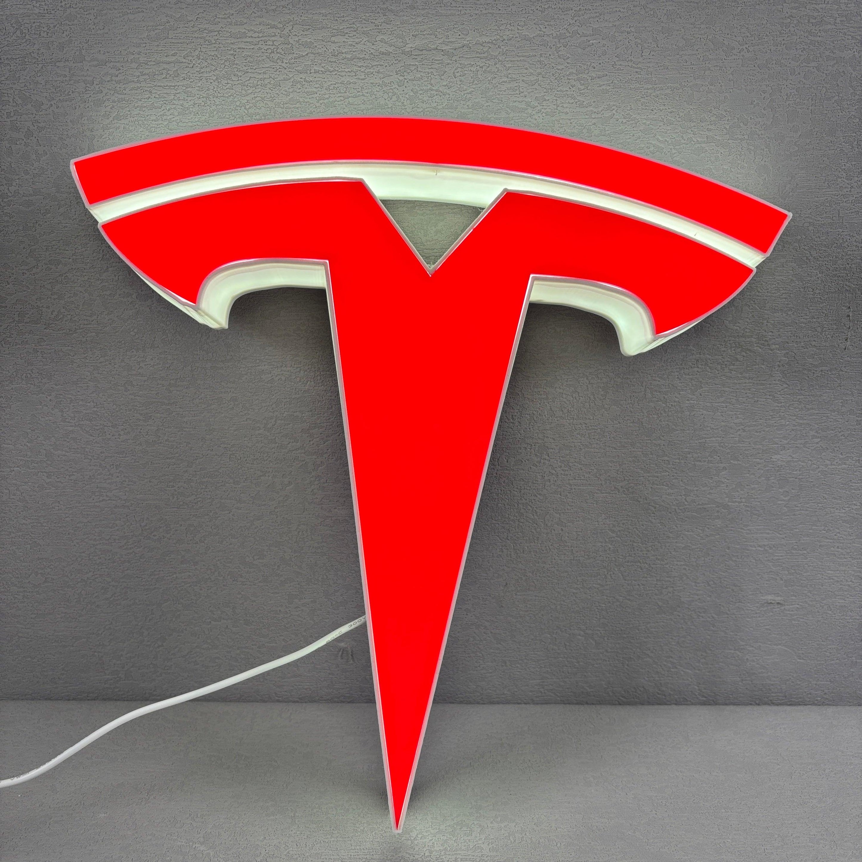 Tesla LED Lightbox, Garage Sign and Garage Decor for Tesla Model 3, Cy ...