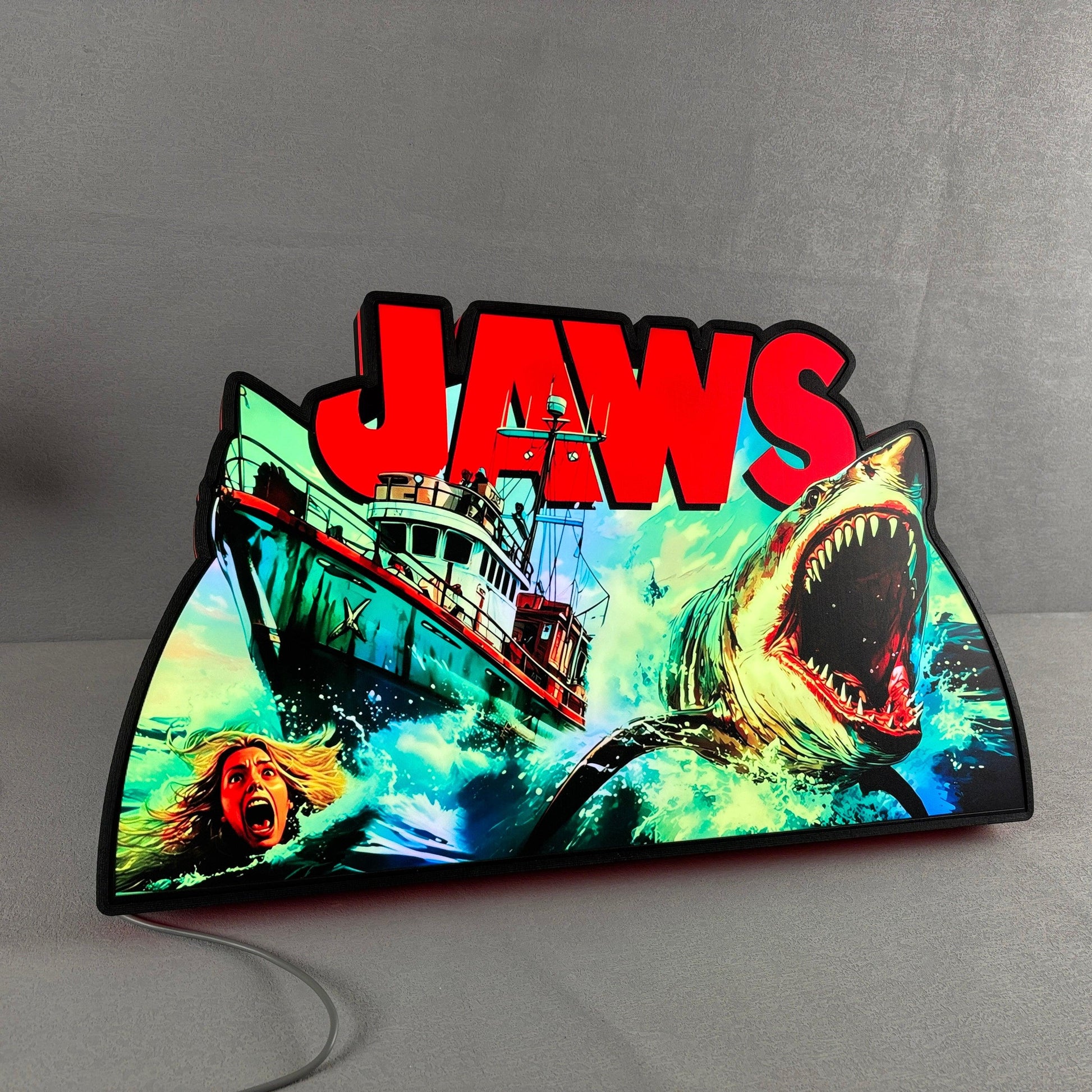 Jaws Pinball Topper, Designed for Stern Jaws Pinball 3D printed ...