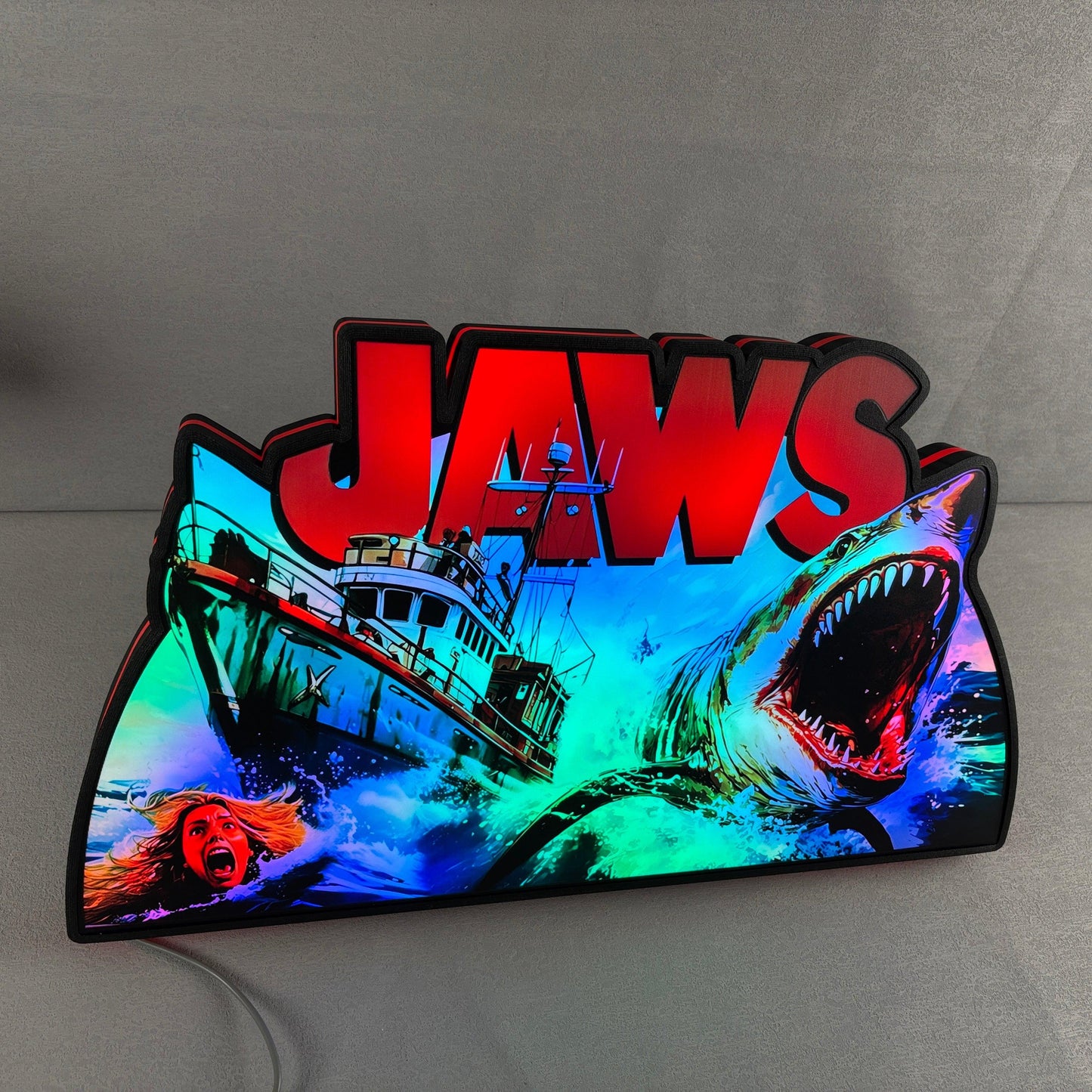 Jaws Pinball Topper, Designed for Stern Jaws Pinball 3D printed ...