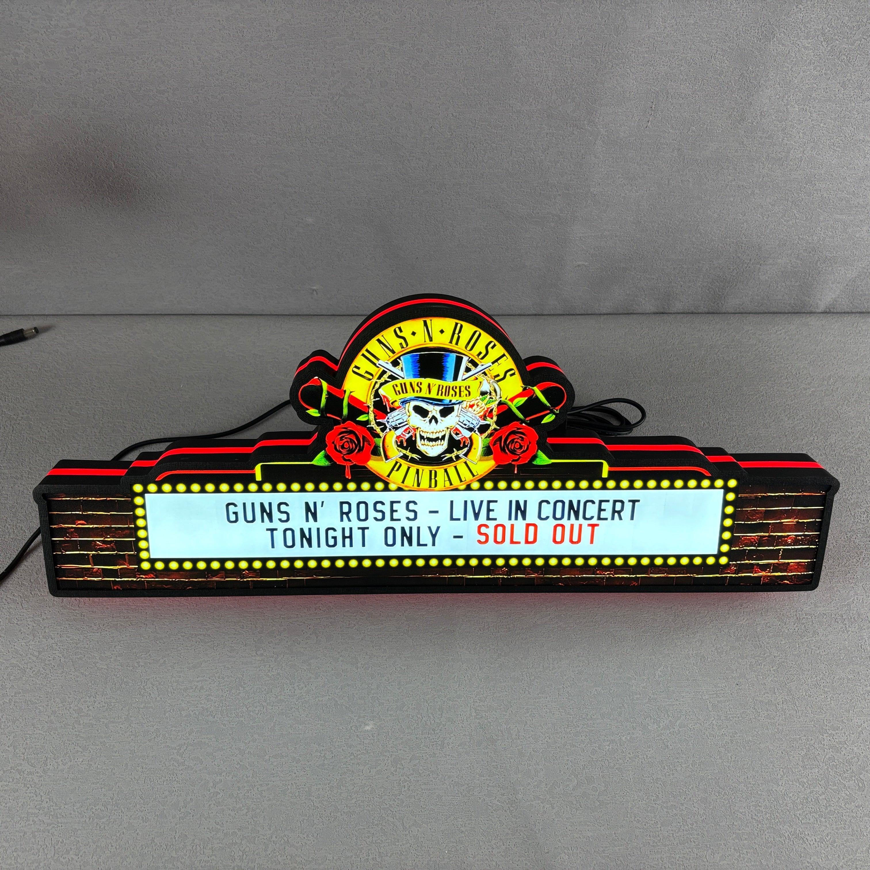 Guns Roses LED Lightbox Pinball Top Rock Your Game – FYLZGO Signs