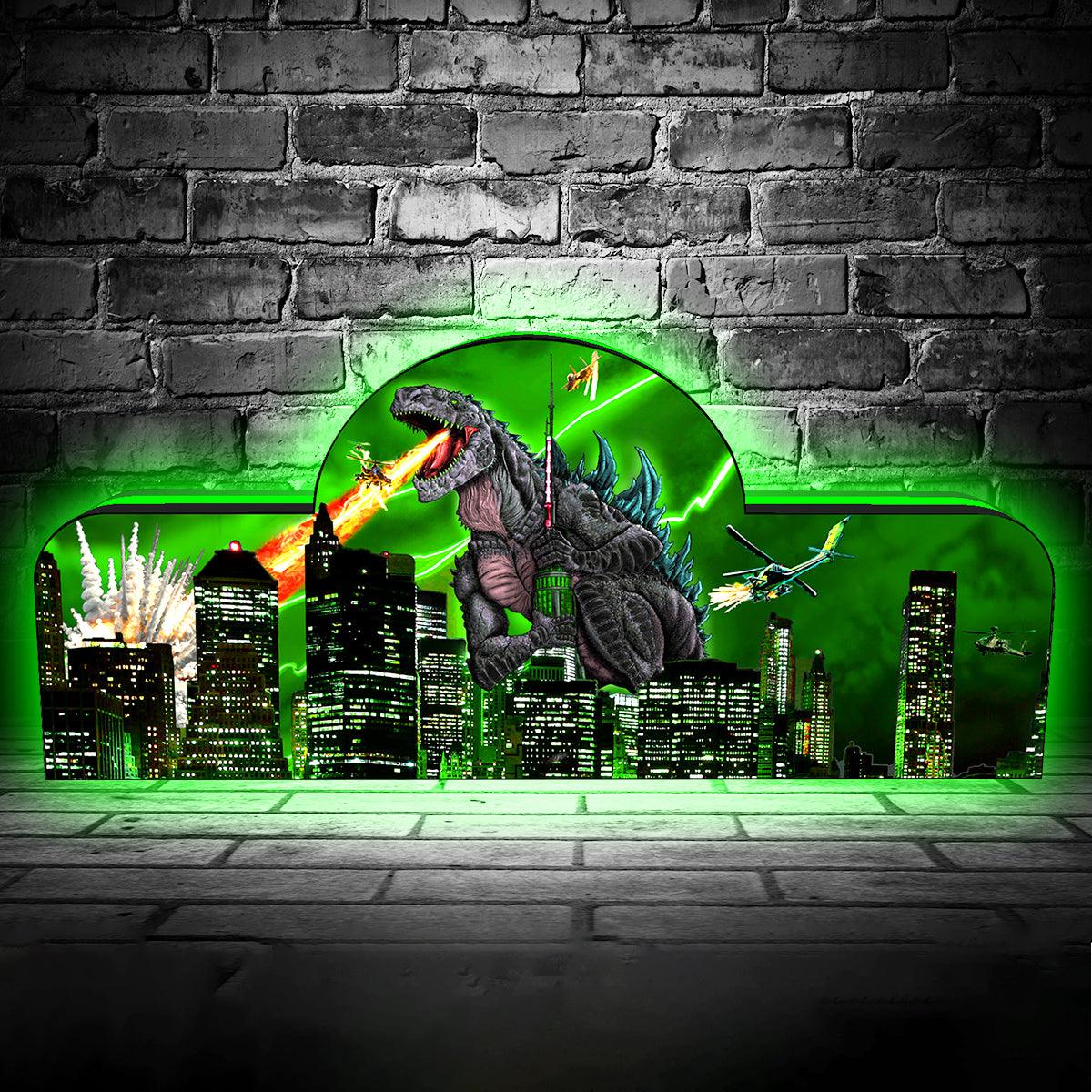Godzilla Pinball Topper 3D Printed LED Lightbox for Godzilla 1998 in M ...