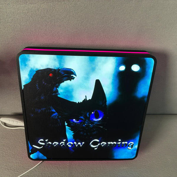 Shadow Gaming 3D Printed LED Lightbox Game Lightbox Logo 3D LED Light ...