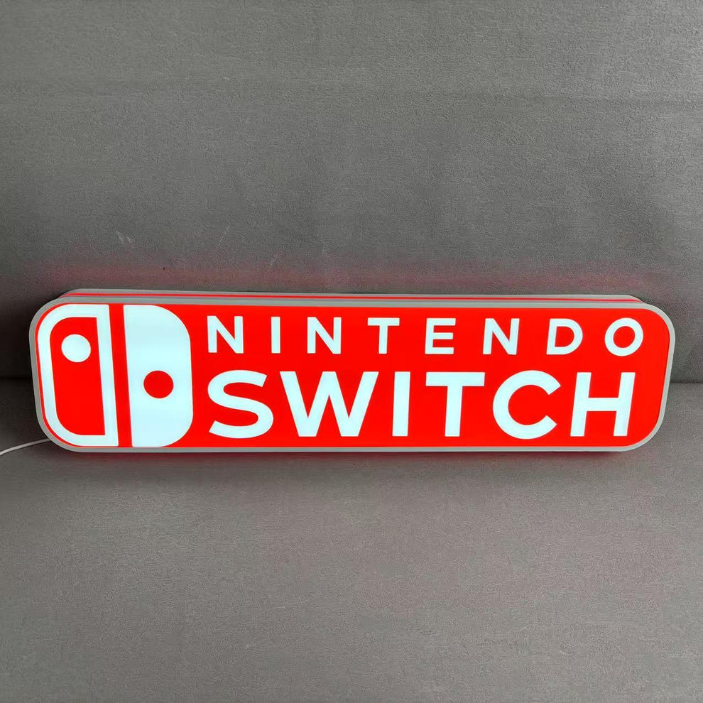 Nintendo Switch Logo 3D Printed LED Lightbox Sign Wall Art fan cave ...