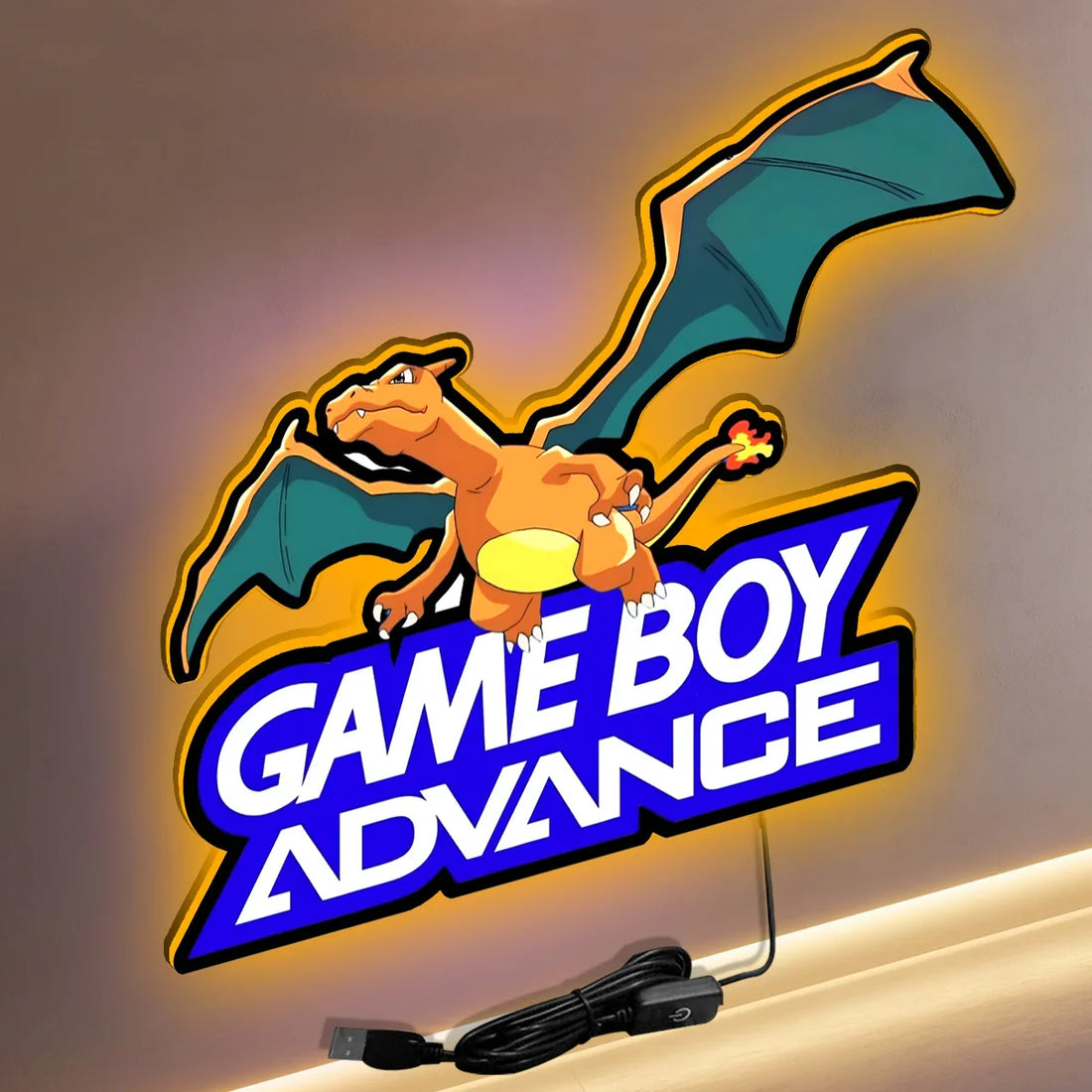 Gameboy advance Pokemon Red Version Rouge Feu LED Light Box, Perfect f ...