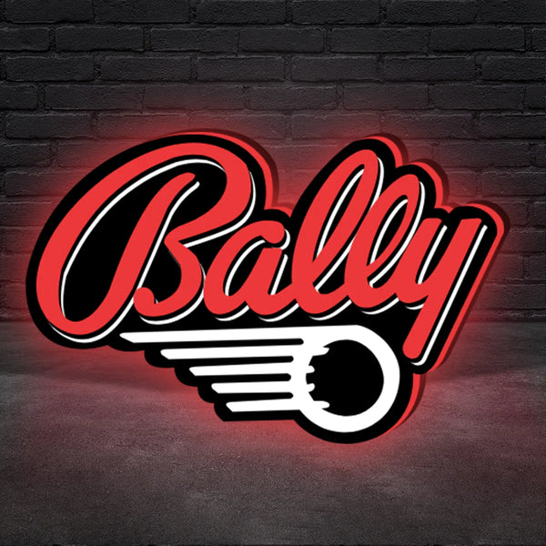 Bally Pinball Logo 3D Printed LED Lightbox Game Lightbox Logo 3D LED L ...