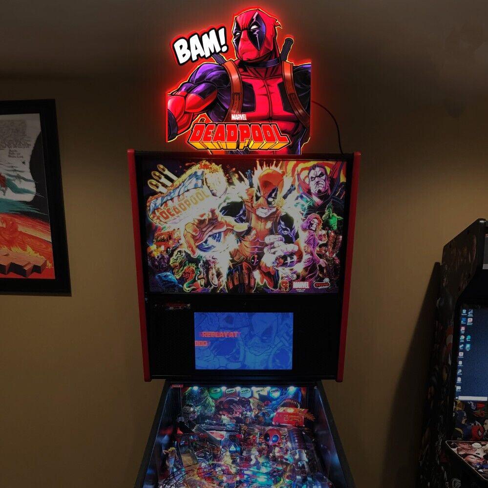 Custom Deadpool Pinball Top LED Light Box Enhance your gaming experien ...
