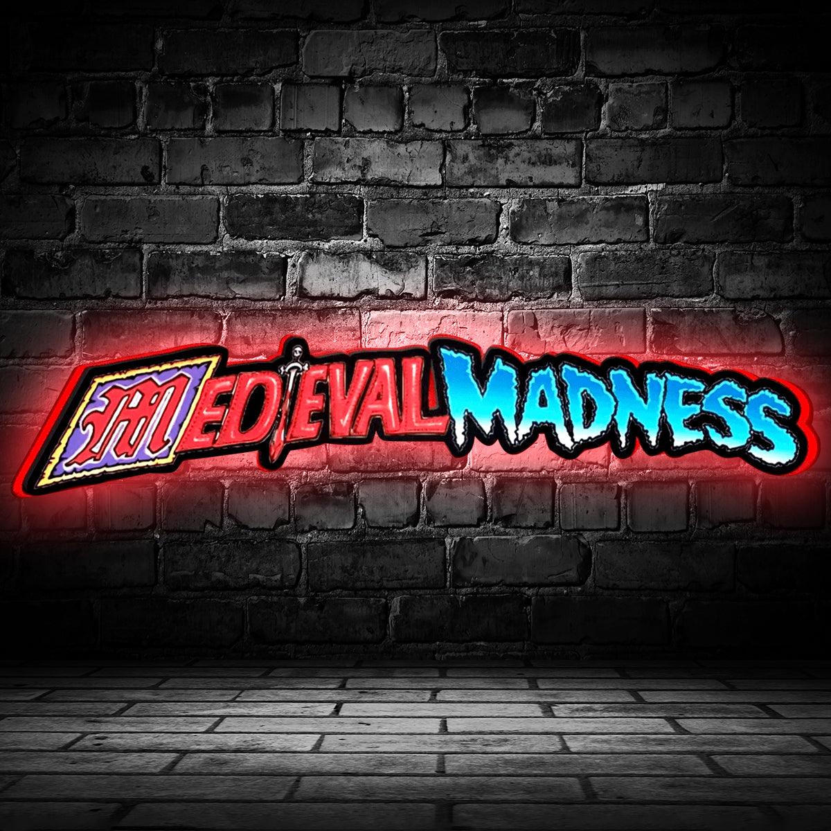 Medieval Madness Sign Pinball Topper LED Light Box, Game Room Decor, E ...