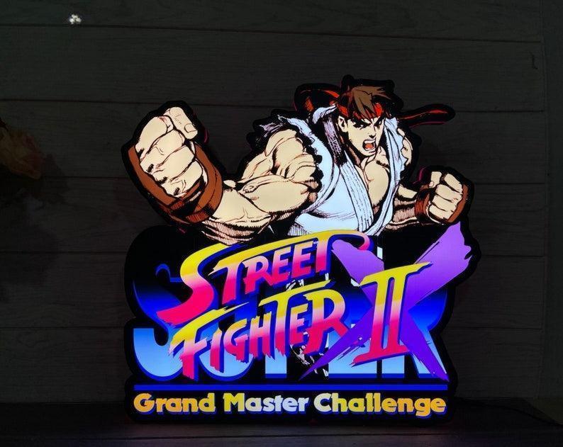 Street Fighter Sign Classic Arcade LED Light Box, Classic Fighting Gam ...