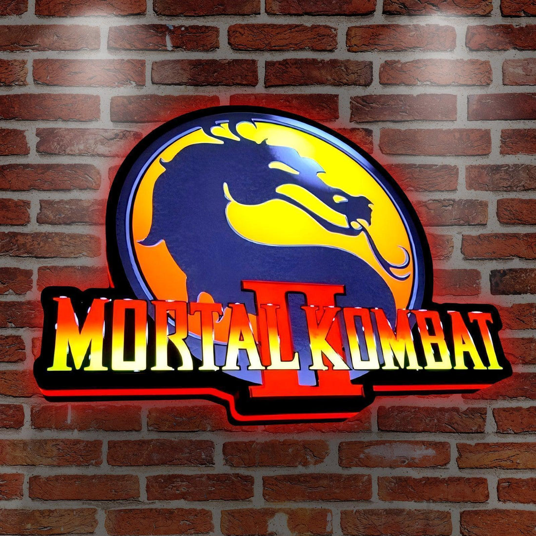 Mortal Kombat Logo 3D Print Desktop Lightbox, Mortal Kombat wall decor ...
