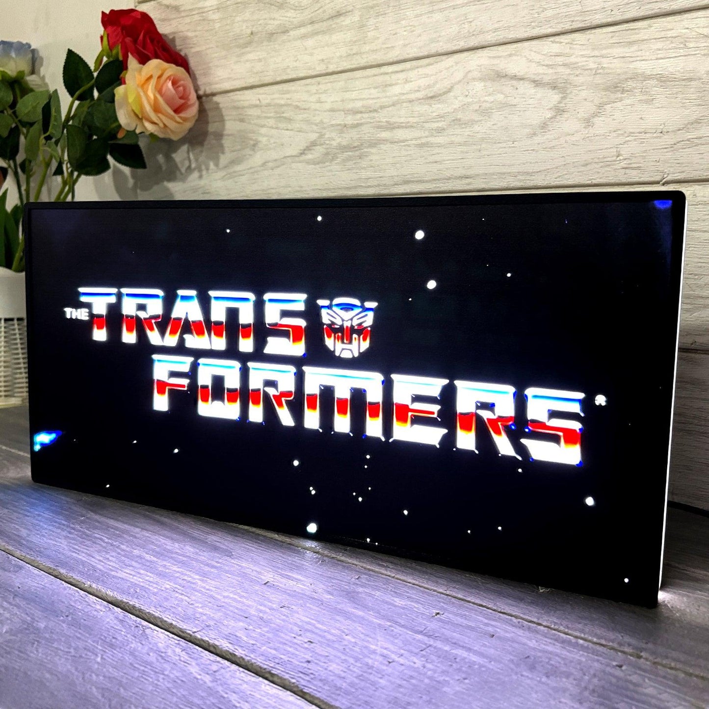 Transformers retro 3D printed LED light box logo wall art decorative f ...