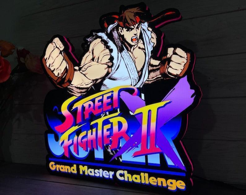 Street Fighter Sign Classic Arcade LED Light Box, Classic Fighting Gam ...