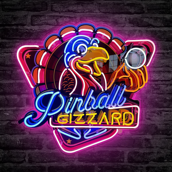 Pinball Gizzard Game Acrylic 24" Neon Light Sign Lamp Gameroom Wall De ...