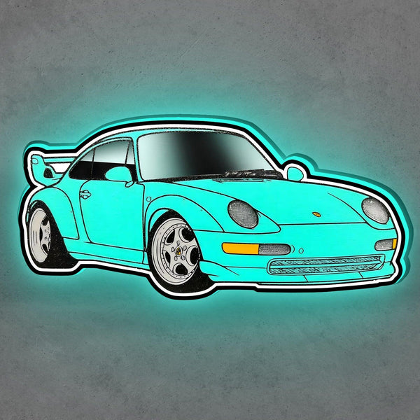 Porsche 993 GT2 multicolor 3d printed lightbox – FYLZGO Signs