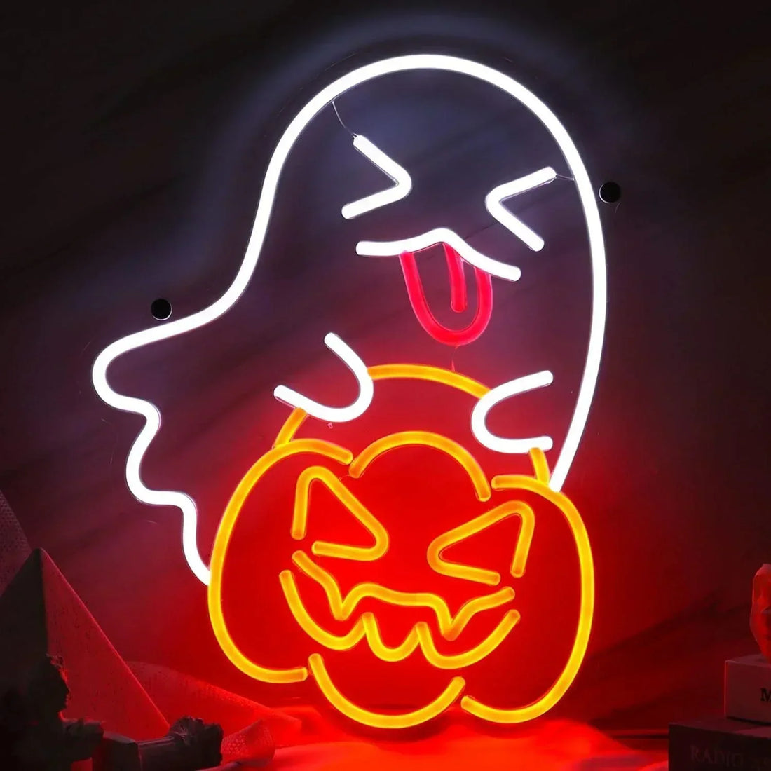 Halloween Neon Sign, Trick or Treat Neon Signs for Wall Decor Dimmabl ...