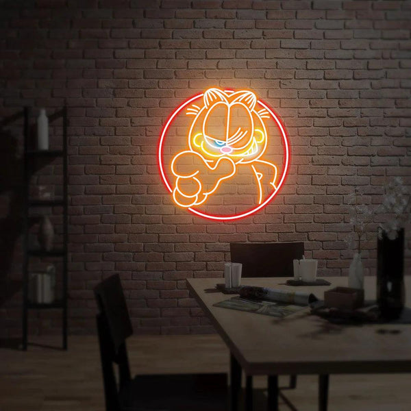 Garfield Cat Anime Neon Sign LED Night Lights Wall Decor Room Cat Love ...