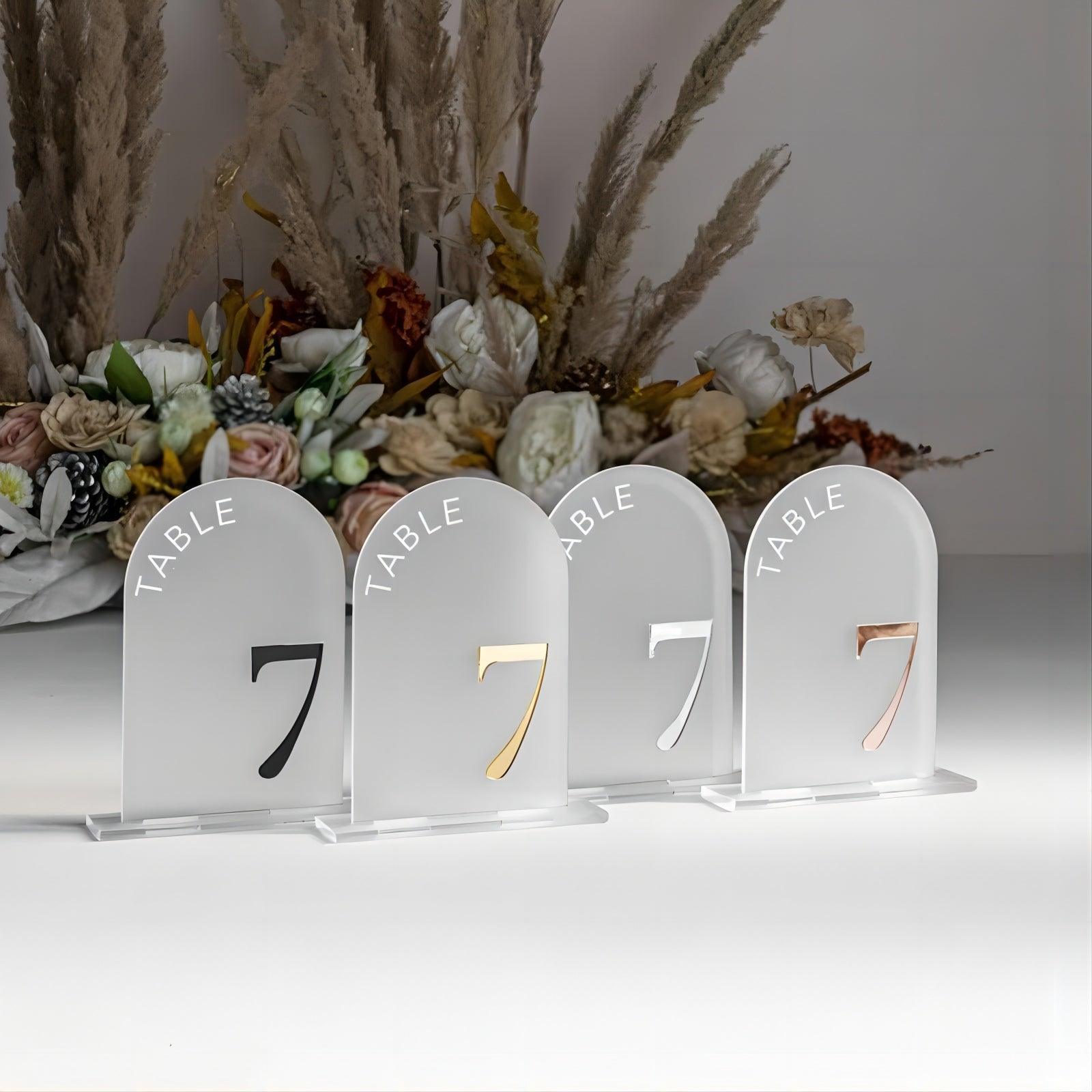 Frosted Acrylic Arch Table Numbers Frosted Acrylic Sign Wedding Table ...