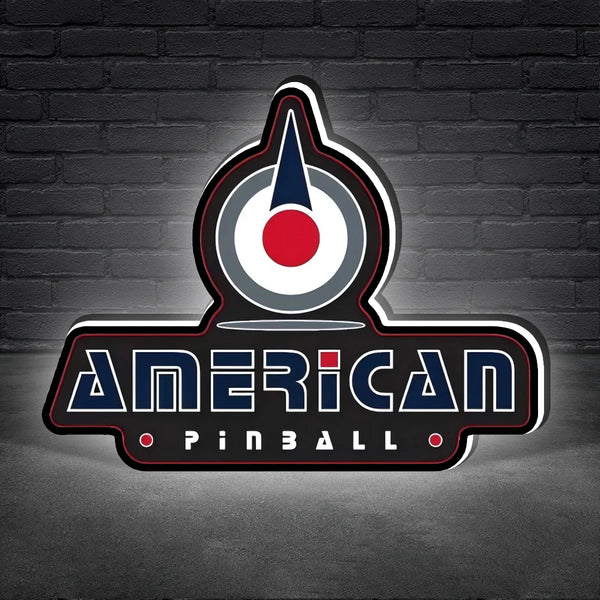 American Pinball Logo 3D Printed LED Lightbox Game Lightbox Logo 3D LE ...