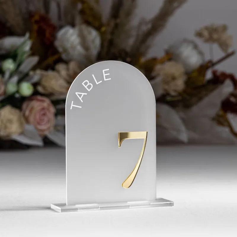 Frosted Acrylic Arch Table Numbers Frosted Acrylic Sign Arch Table ...