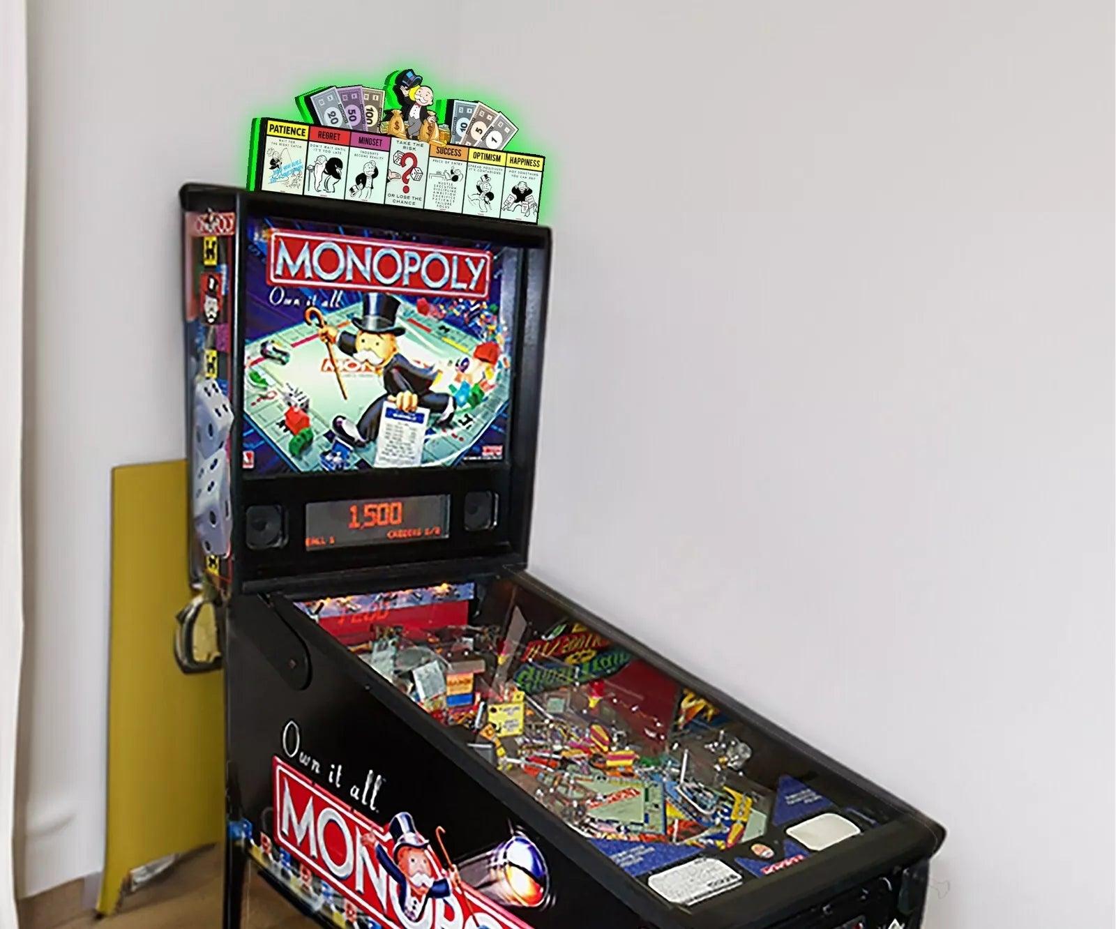 Exclusive Monopoly Pinball Topper LED Lightbox USB Powered Fully Dimma ...