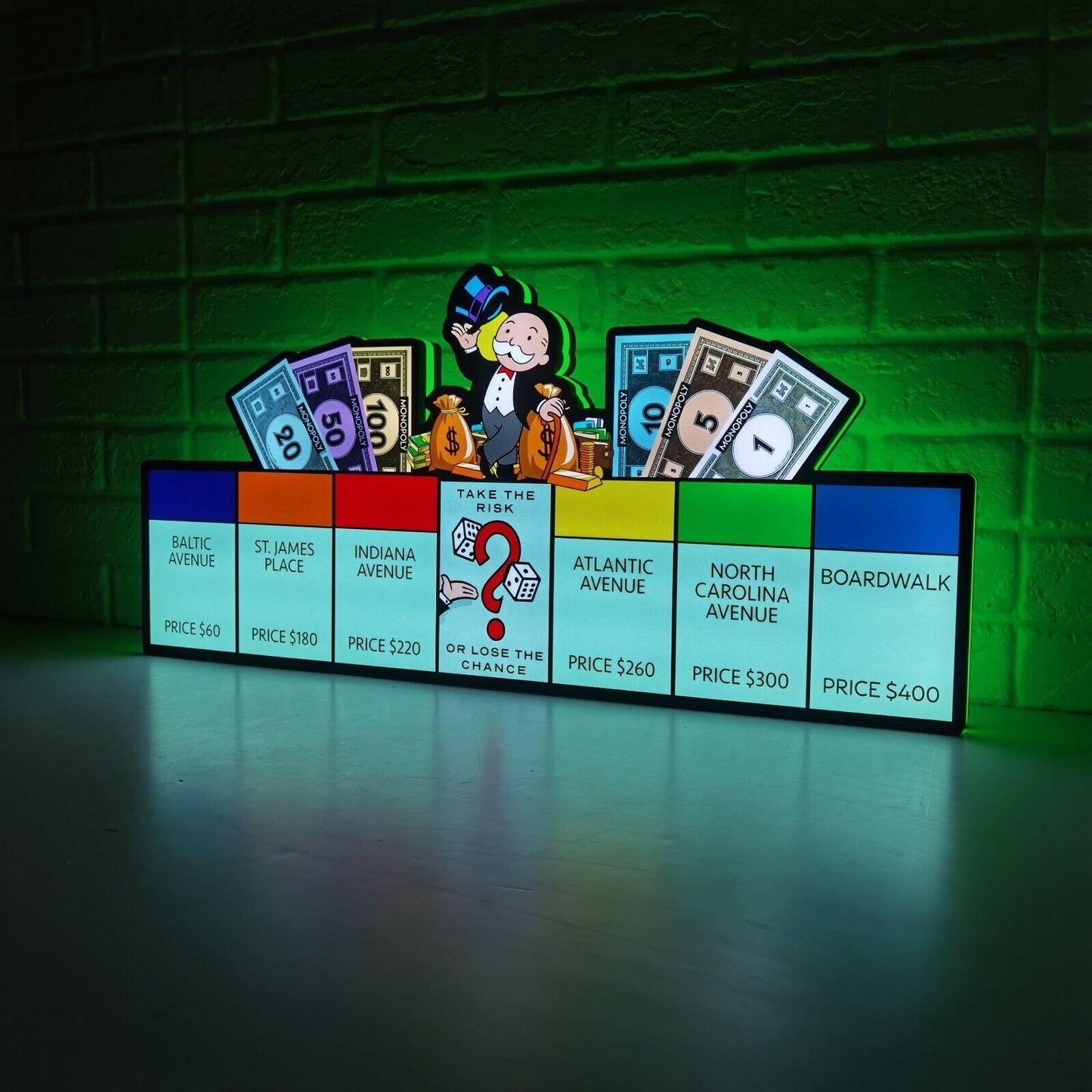 Exclusive Monopoly Pinball Topper LED Lightbox USB Powered Fully Dimma ...