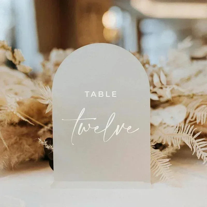 Frosted Acrylic Arch Table Numbers,Frosted Acrylic Sign,Arch Table Num ...