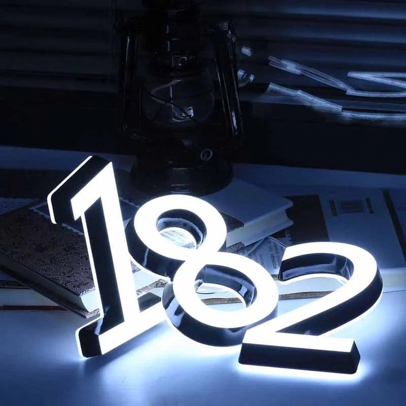 Mini House Numbers Acrylic 3D Modern Customs Door Plates Stainless ...