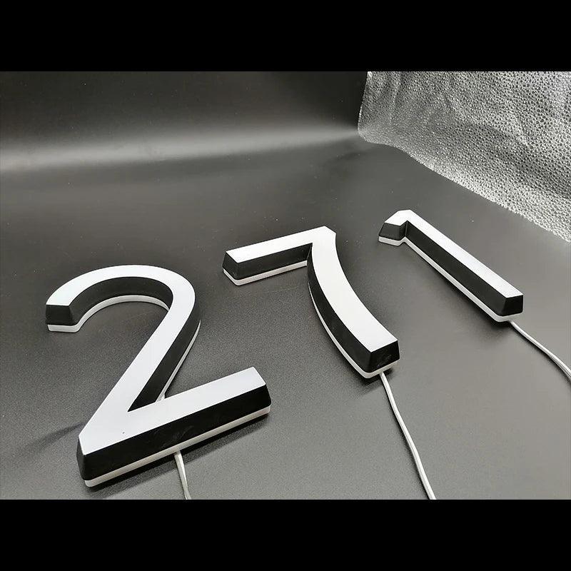 Mini House Numbers Acrylic 3D Modern Customs Door Plates Stainless ...