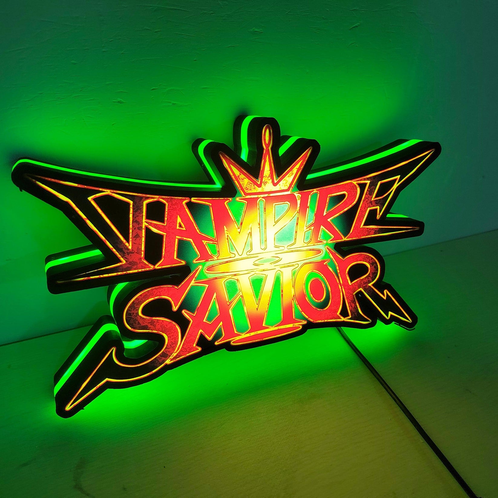 Custom Vampire Savior The Lord of Vampir Logo LED Nightlight 3D Print ...