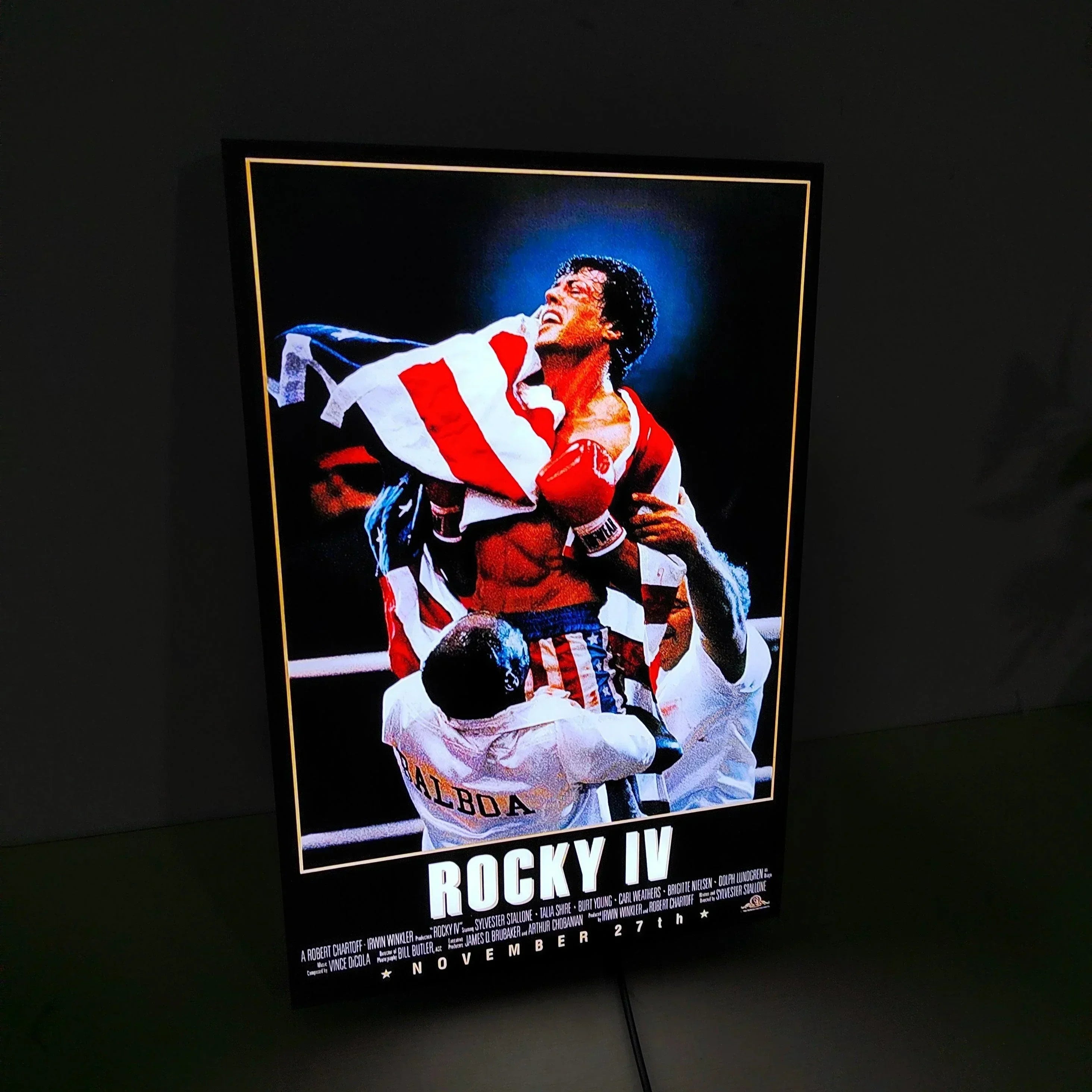 Rocky IV Poster LED Lightbox Fully Dimmable & Powered by USB 3D Printe ...