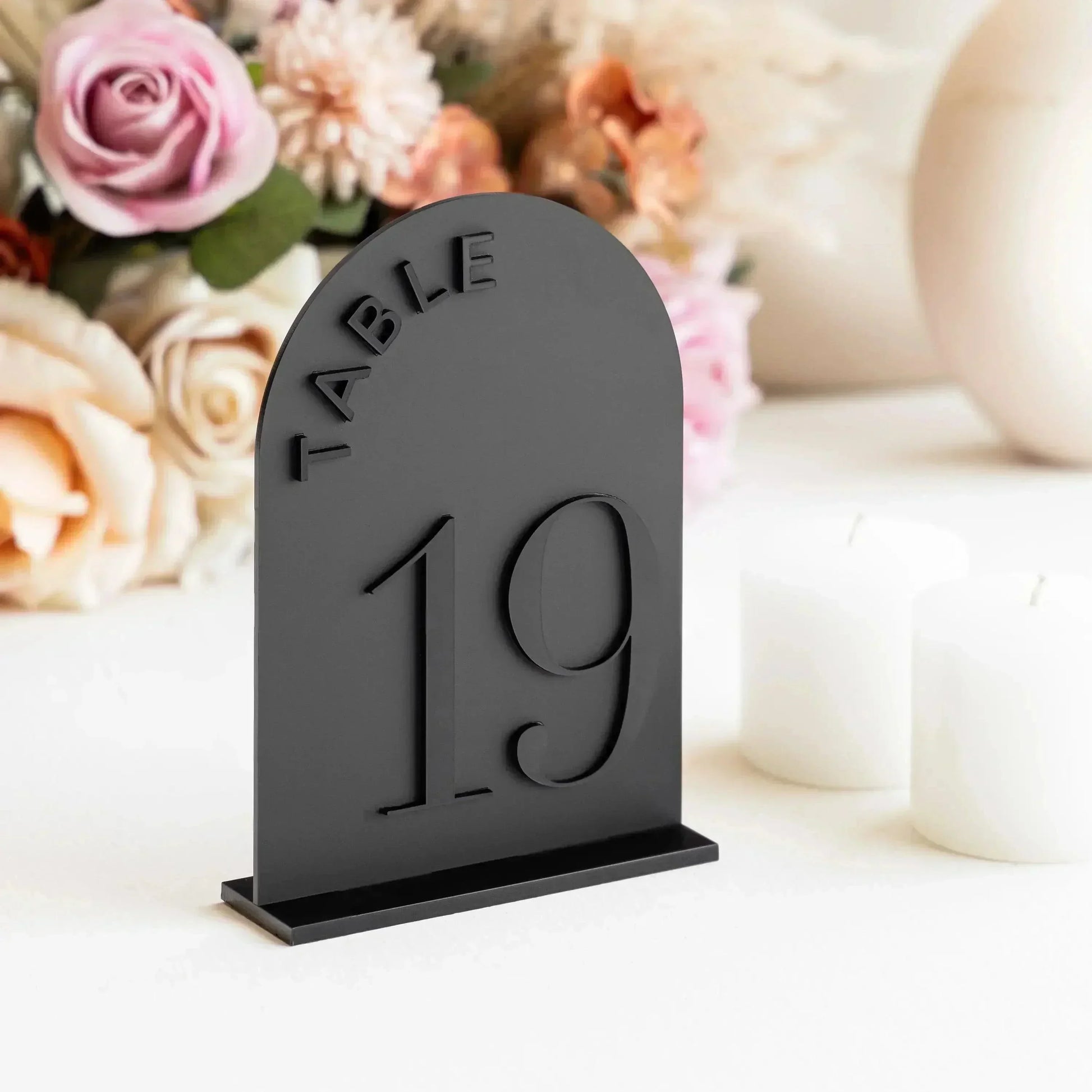 Matte Black Table Numbers- Arched Black Acrylic Wedding Table Numbers ...